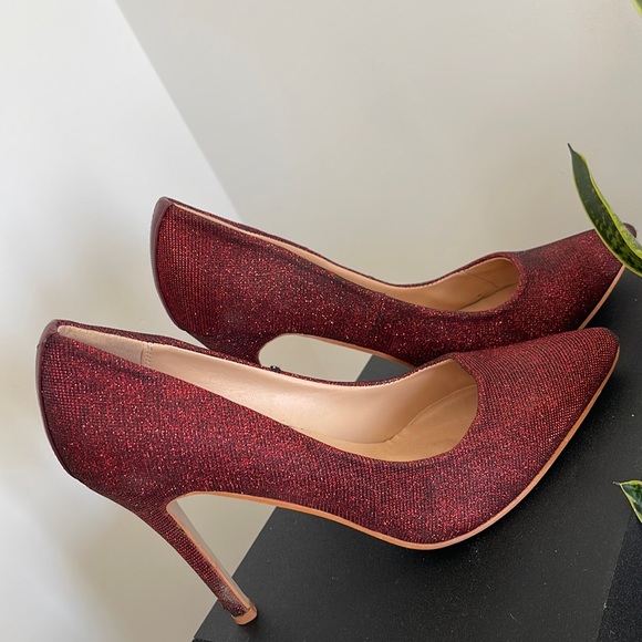 Glaze | Shoes | Glaze Vegan Red Metallic Fabric Ruby Slipper High Heels ...